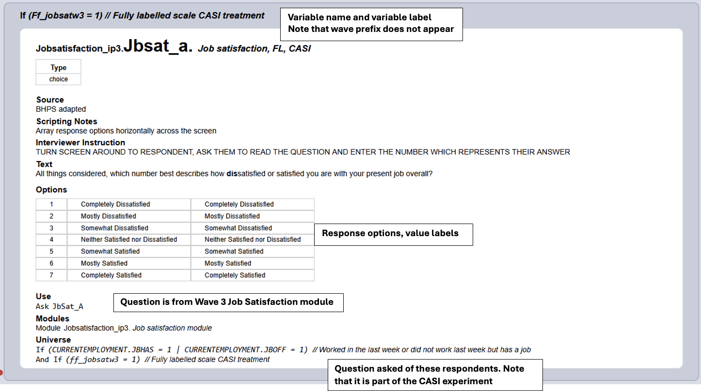 How to read the questionnaire - Understanding Society
